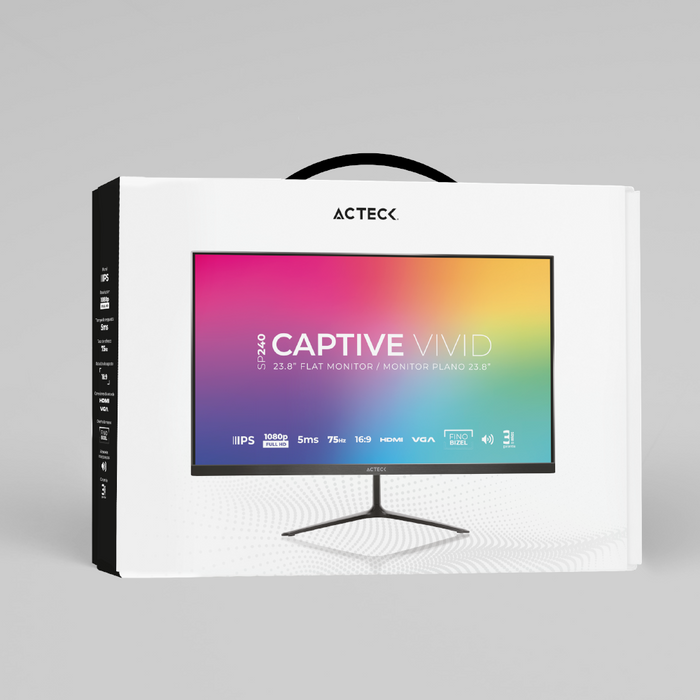 Monitor Plano 23.8" IPS | Captive Vivid SP240 | Negro