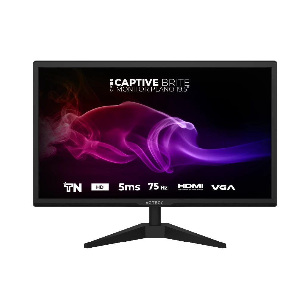 Monitor Plano 19.5" TN | Captive Brite CB195 | Negro