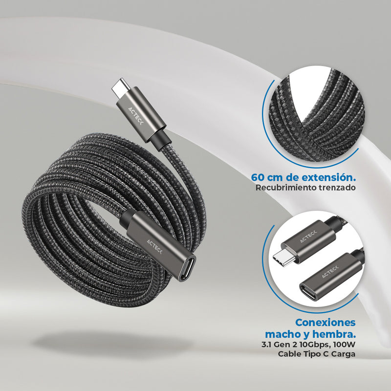 Cable Extencion USB C a Conector USB C V3.0 | Linx Plus CE414 | Negro