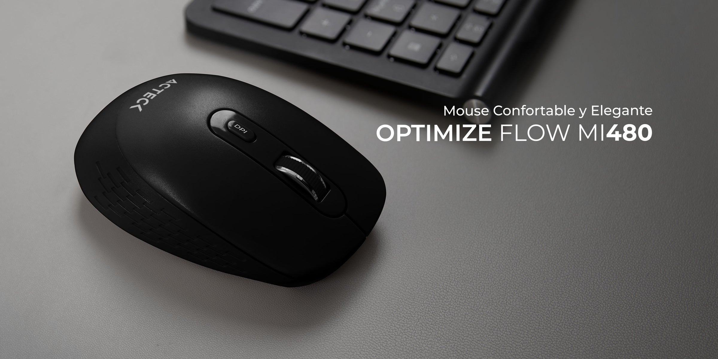 Mouse Confortable Inalámbrico | Optimize Flow MI480 | Negro