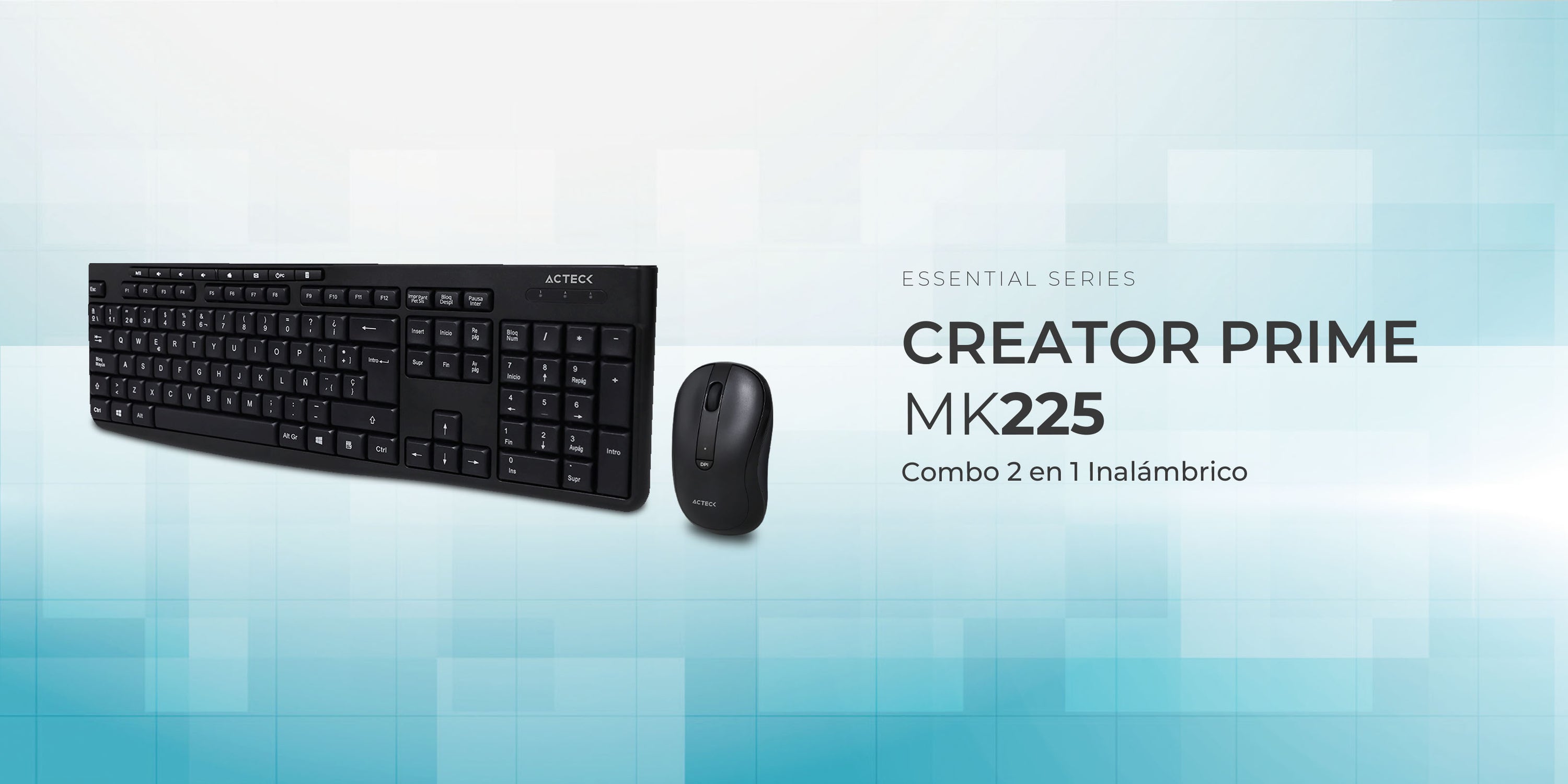 Combo 2 en 1 Inalambrico | Creator Prime MK225 | Teclado Clásico Multi