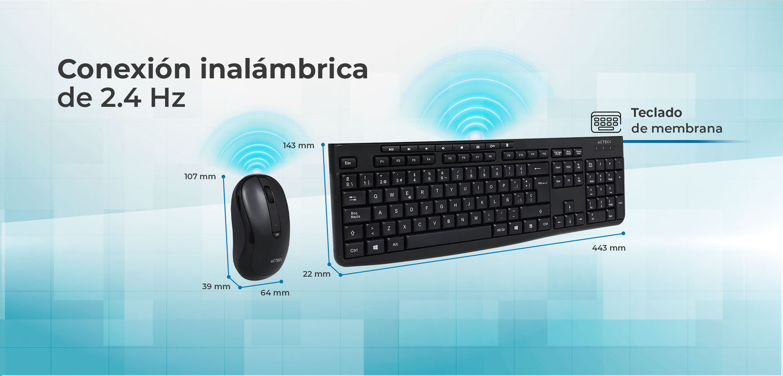 Combo 2 en 1 Inalambrico | Creator Prime MK225 | Teclado Clásico Multi