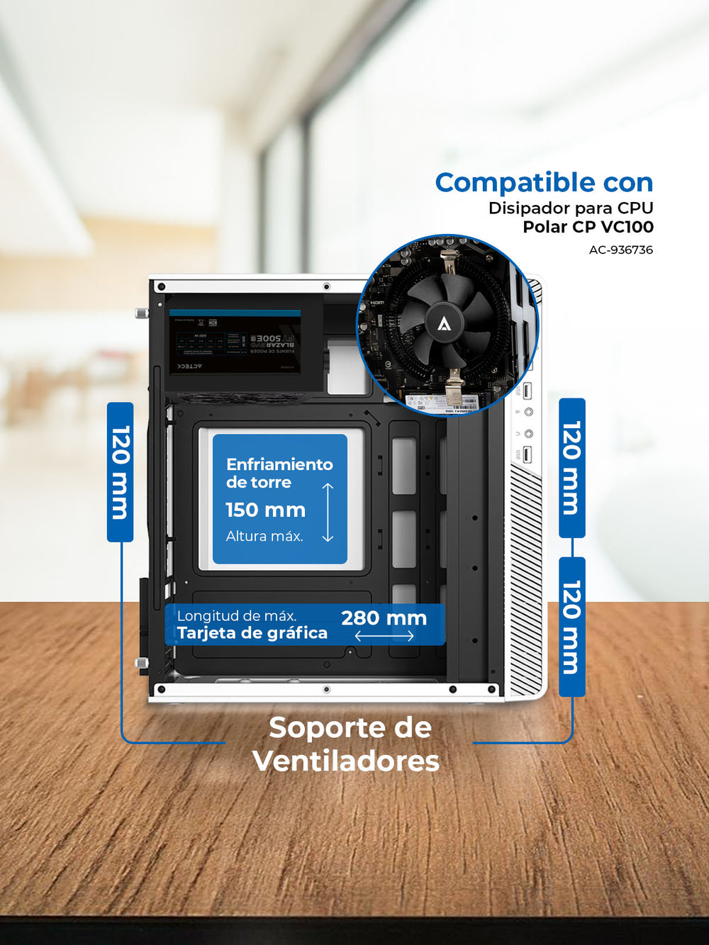 Gabinete Mini Torre | Performance II GI215 | Max MB M-ATX Fuente ATX 5