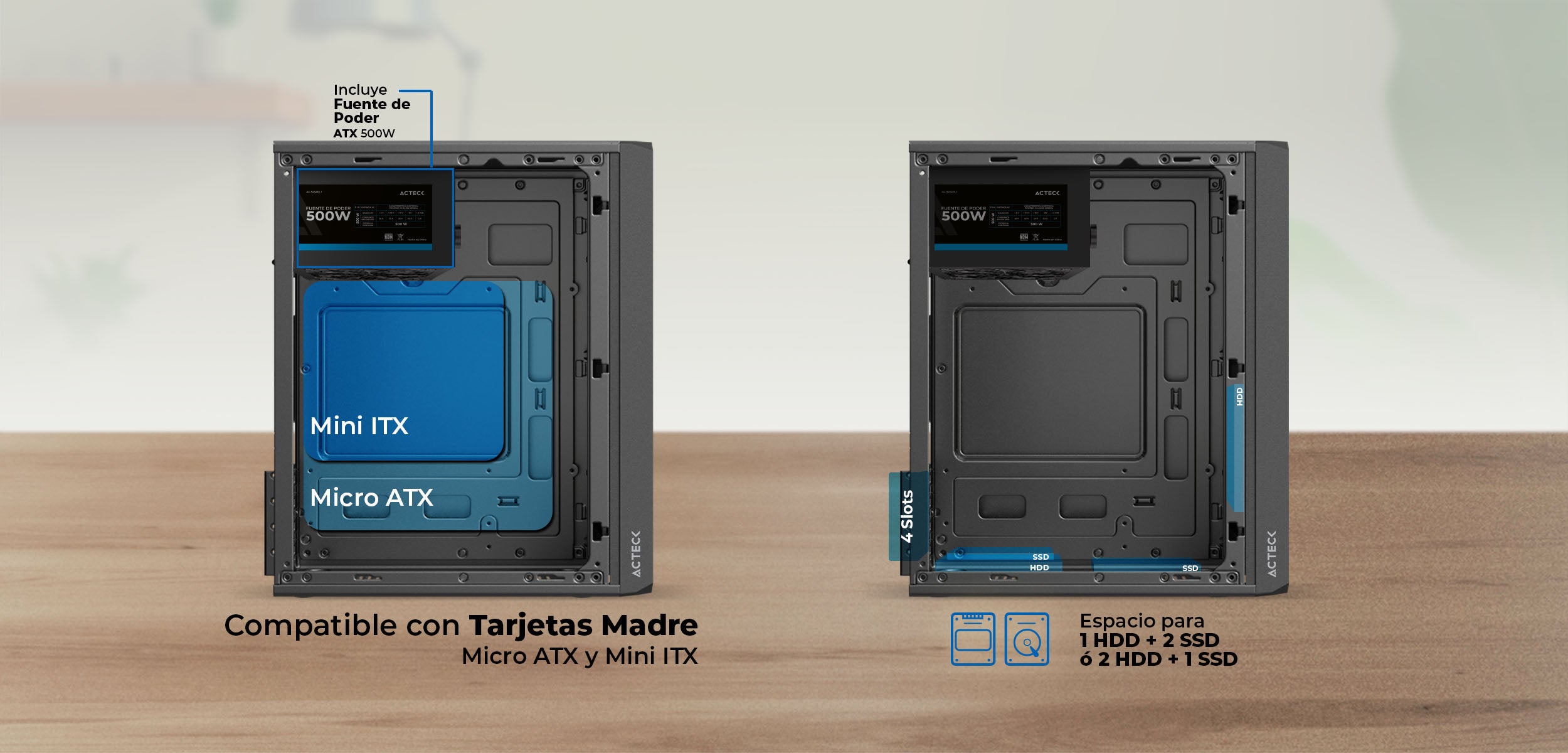 Gabinete Mini Torre | Doom Ultra Crystal GI750C | Negro