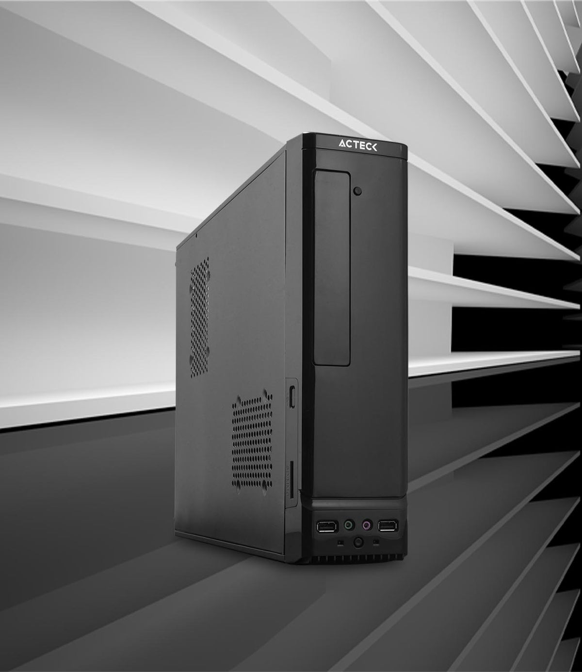 Gabinete Mini Torre Slim | Atom GS240 | Max MB M-ATX Fuente SFX 500 W