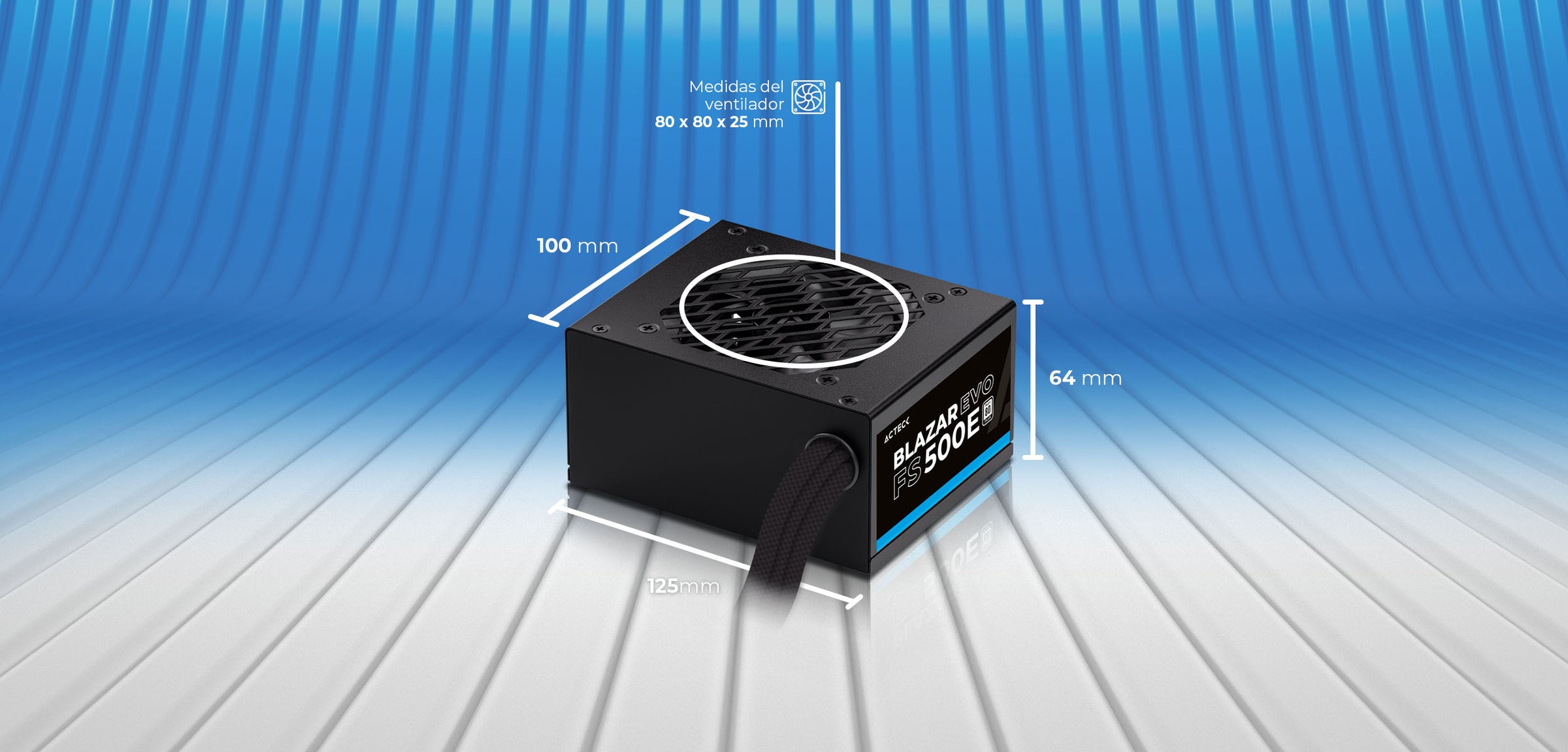 Fuente de Poder SFX 500W | Blazar Evo FS500E | Negro