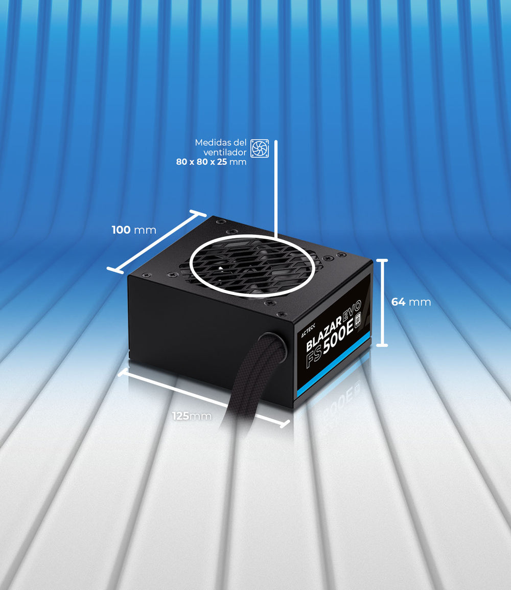Fuente de Poder SFX | Blazar Evo FS500E | 500W | 1x20+4 pin + 1xAtx 4