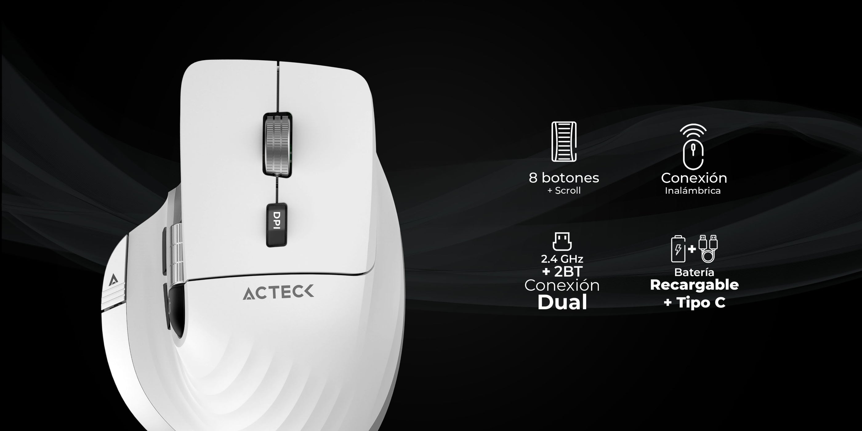 Mouse Ergonómico Profesional | Virtuos Pro MI780 | Negro