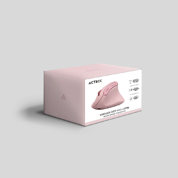 Mouse Ergonómico Vertical | Virtuos Fitt Pro MI770 | Rosa