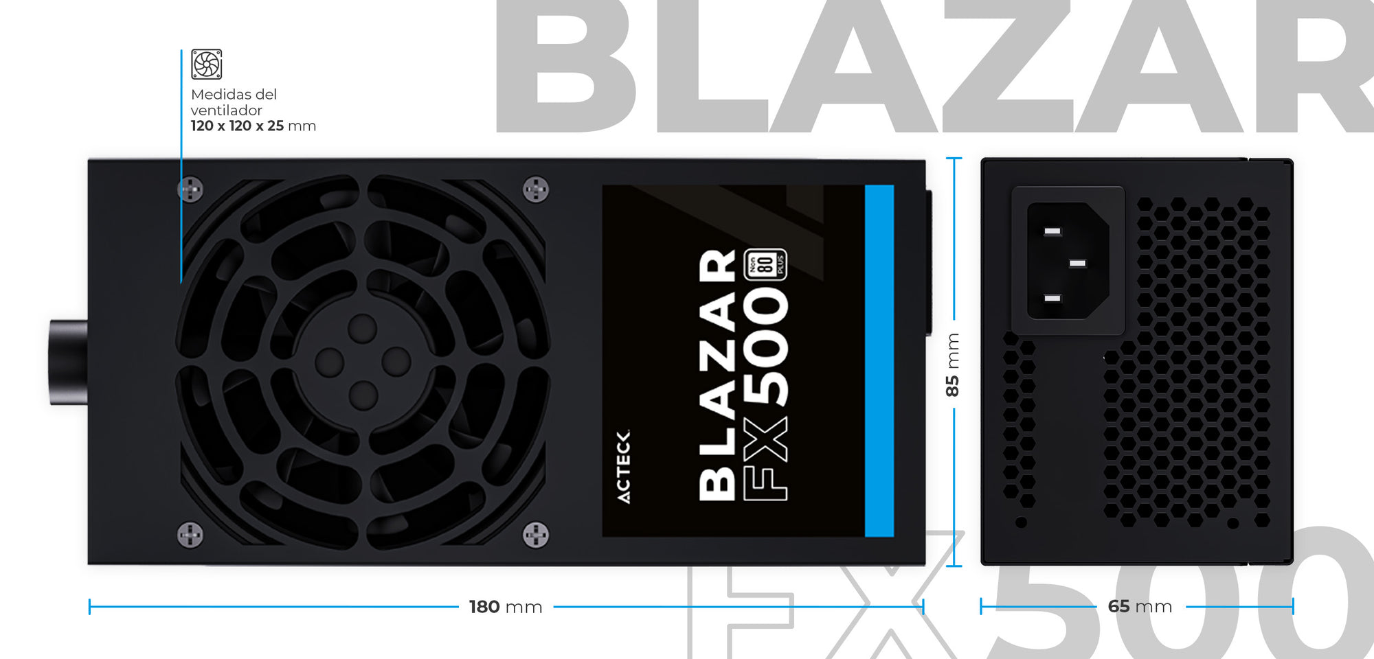 Fuente de Poder TFX 500W | Blazar FX500 | Negro