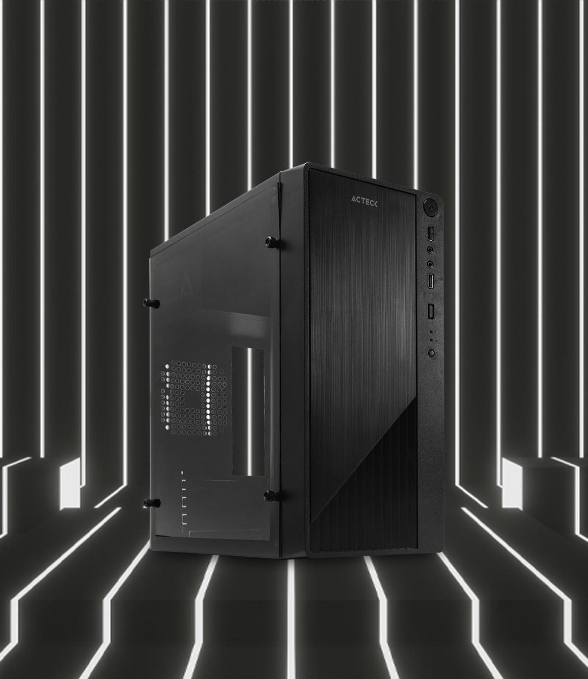 Gabinete Compacto Mini Torre | Kioto GC220 | Max MB M-ATX Fuente ATX 5